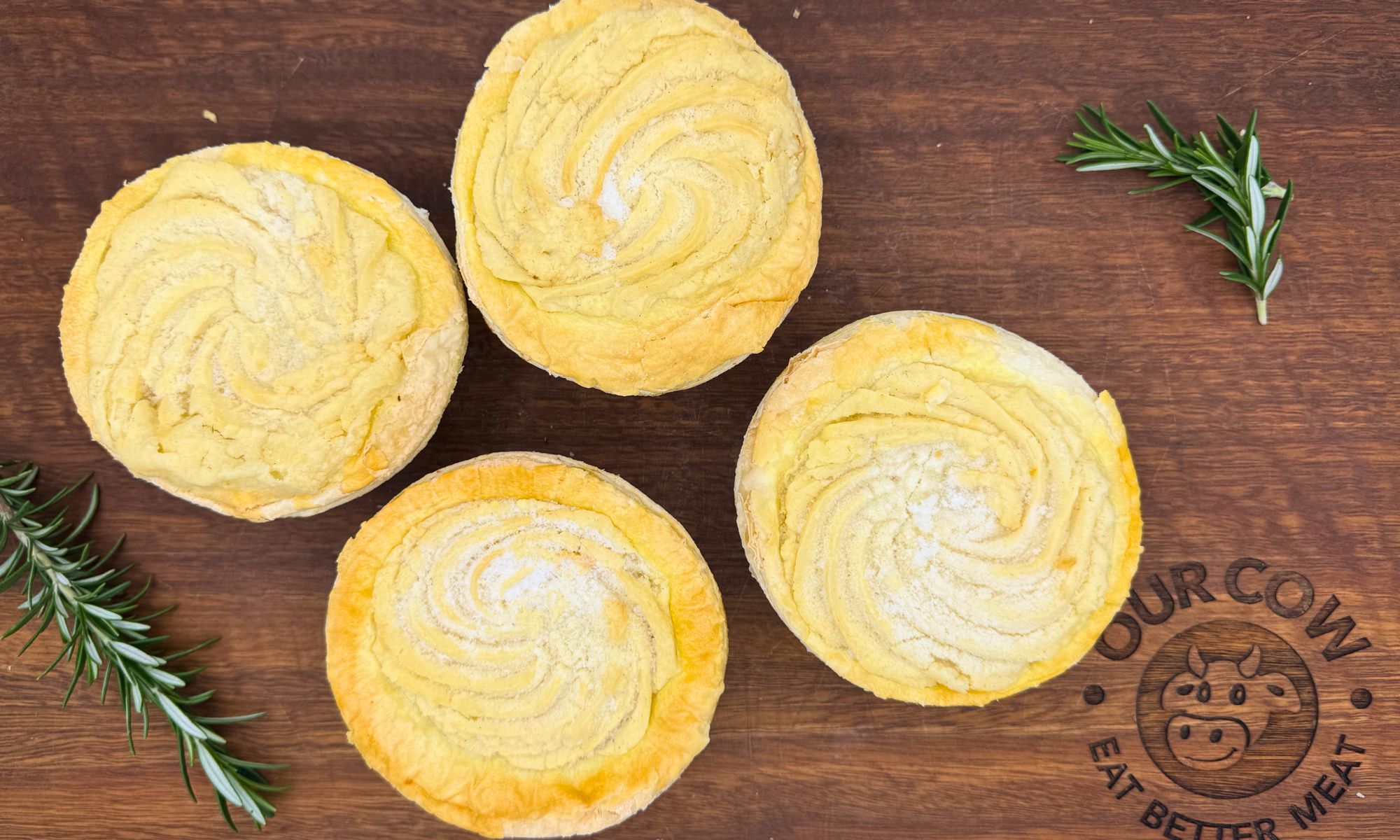 Beef, Mushy Pea & Potato Lunch Pie 4pk - Our Cow