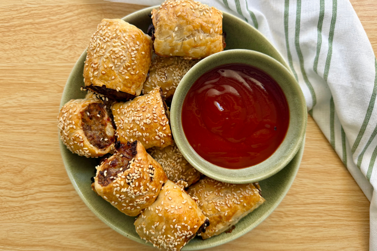 Caramelised Onion Sausage Rolls | Our Cow